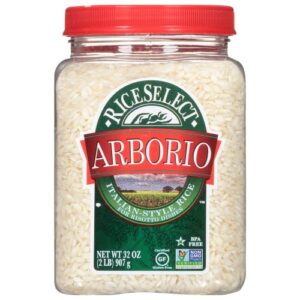 riceselect arborio rice for italian risotto, premium gluten-free rice, non-gmo, 32-ounce jar, (pack of 1)