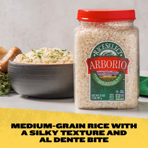 RiceSelect Arborio Rice for Italian Risotto, Premium Gluten-Free Rice, Non-GMO, 32-Ounce Jar, (Pack of 1)