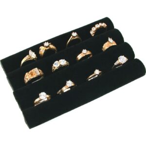 FindingKing 3 Continuous Slot Black Velvet Ring Display Tray Insert