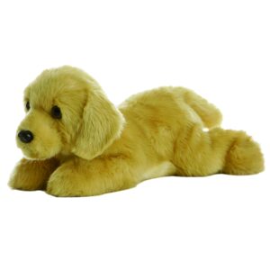 aurora® adorable flopsie™ goldie™ stuffed animal - playful ease - timeless companions - brown 12 inches