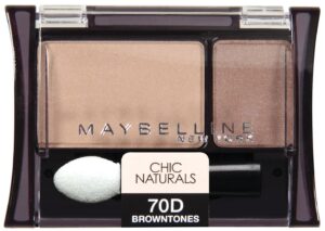 maybelline new york expert wear eyeshadow duos, 70d browntones chic naturals, 0.08 ounce