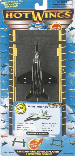 Hot Wings F-18 Jet (Black & Yellow) with Connectible Runway