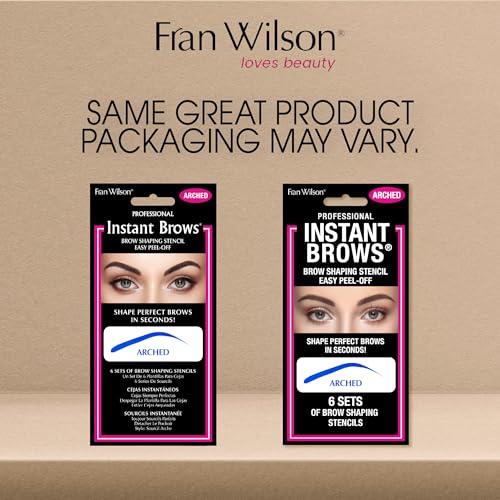 Fran Wilson Instant Brows Makeup Tool: Adhesive Stencils for Perfectly Shaped Brows, Easy to Use, Ideal for Beginners and Pros - Arched