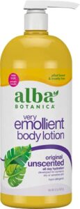 alba botanica very emollient body lotion, unscented original, 32 oz