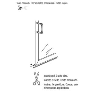 Slide-Co 194238 Shower Door Bottom Sweep, 36 In. Length x 5/32 In. Width, Vinyl, Clear (Single Pack)