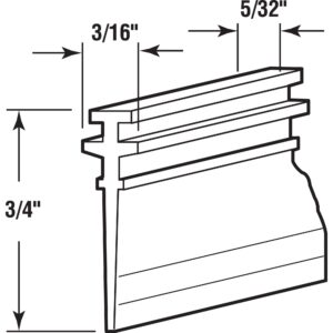 Slide-Co 194238 Shower Door Bottom Sweep, 36 In. Length x 5/32 In. Width, Vinyl, Clear (Single Pack)