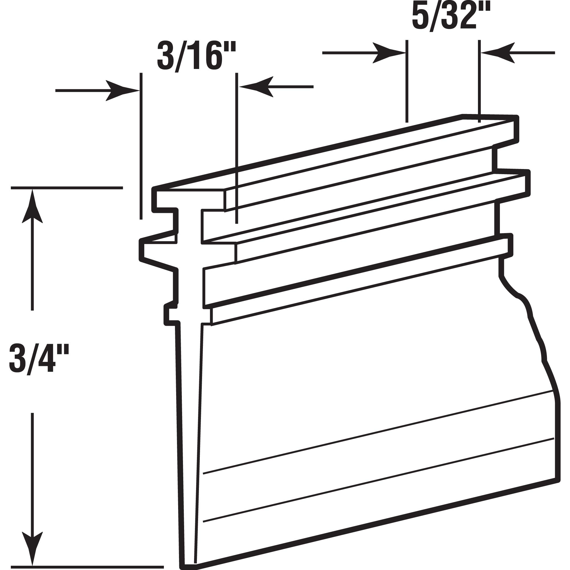 Slide-Co 194238 Shower Door Bottom Sweep, 36 In. Length x 5/32 In. Width, Vinyl, Clear (Single Pack)