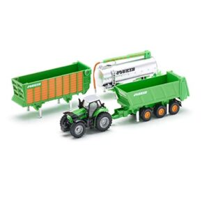 siku 1848 Farmer DEUTZ-FAHR Tractor with Joskin Trailer Set, Green