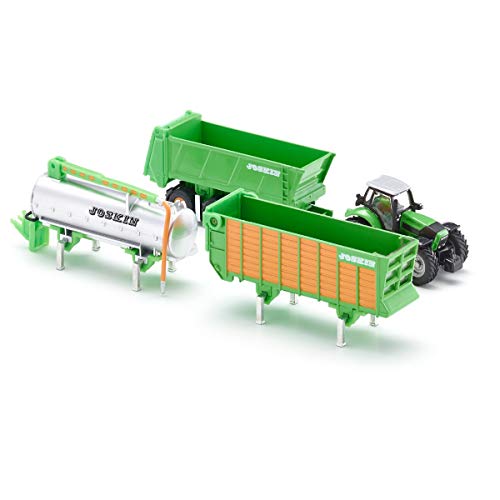 siku 1848 Farmer DEUTZ-FAHR Tractor with Joskin Trailer Set, Green