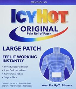 icy hot original medicated pain relief patch, large, 5 count