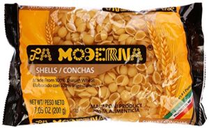 la moderna shells pasta, noodles, durum wheat, protein, fiber, vitamins, 7 oz