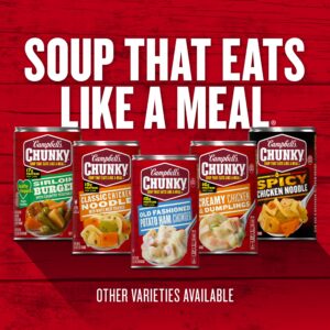 Campbell's Chunky Soup, Savory Chicken with White and Wild Rice Soup, 18.8 Oz Can (Case of 12)