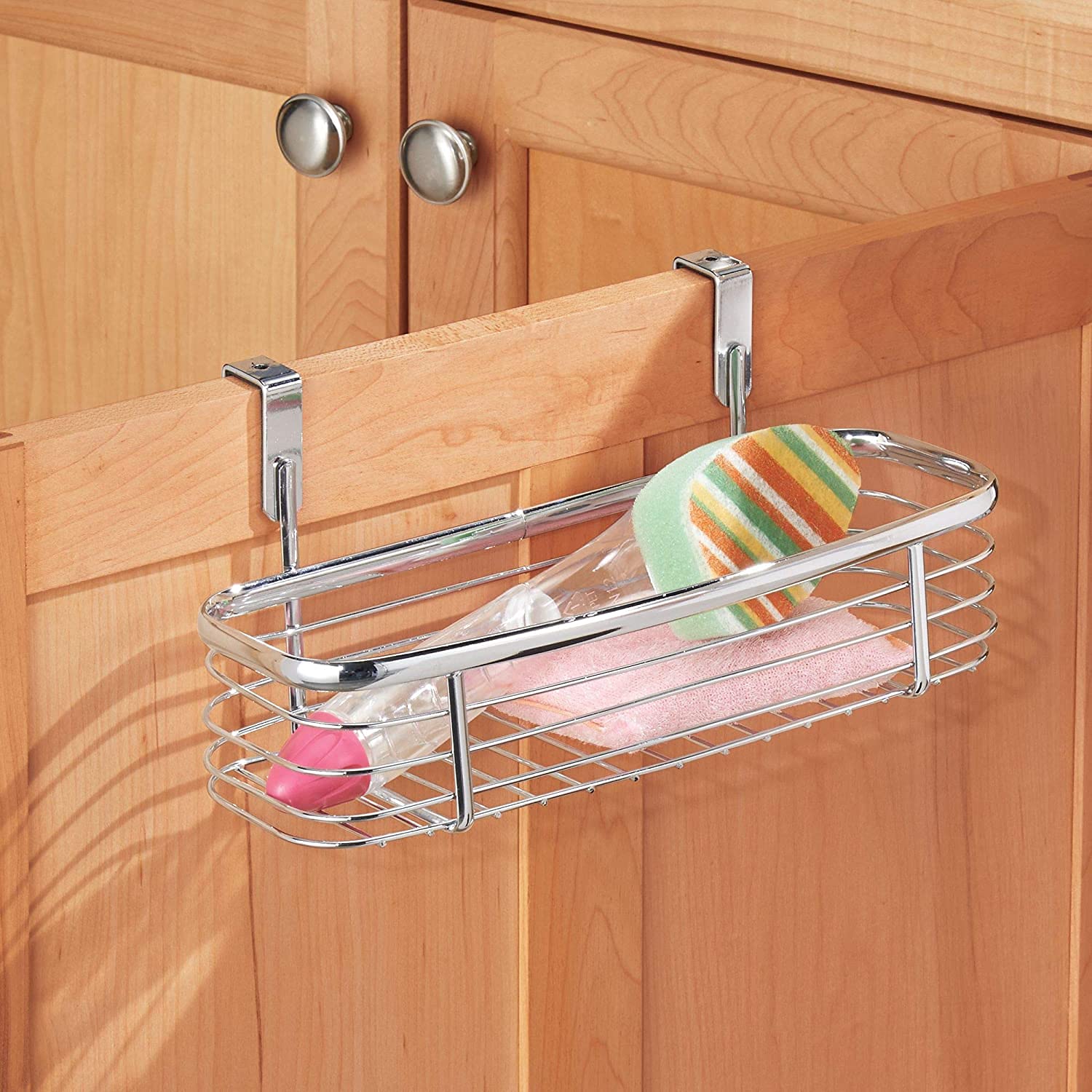 iDesign Axis Steel Over-the-Cabinet Storage Tray - 5" x 11" x 5", Chrome