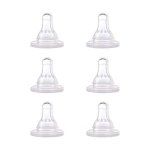 nuk first essentials silicone baby bottle nipples, slow flow, 6 pack