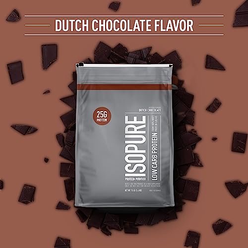 Isopure Protein Powder, Low Carb Whey Isolate, Gluten Free, Lactose Free, 25g Protein, Keto Friendly, Dutch Chocolate, 103 Servings, 7.5 Pound (Packaging May Vary)