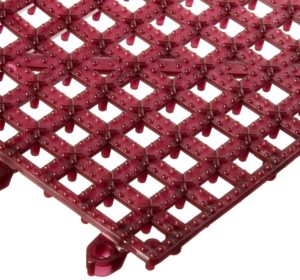 san jamar vm5280 versa-mat interlocking bar mat, 12" length x 12" width, wine