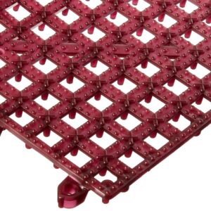 San Jamar VM5280 Versa-Mat Interlocking Bar Mat, 12" Length x 12" Width, Wine