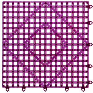 San Jamar VM5280 Versa-Mat Interlocking Bar Mat, 12" Length x 12" Width, Wine