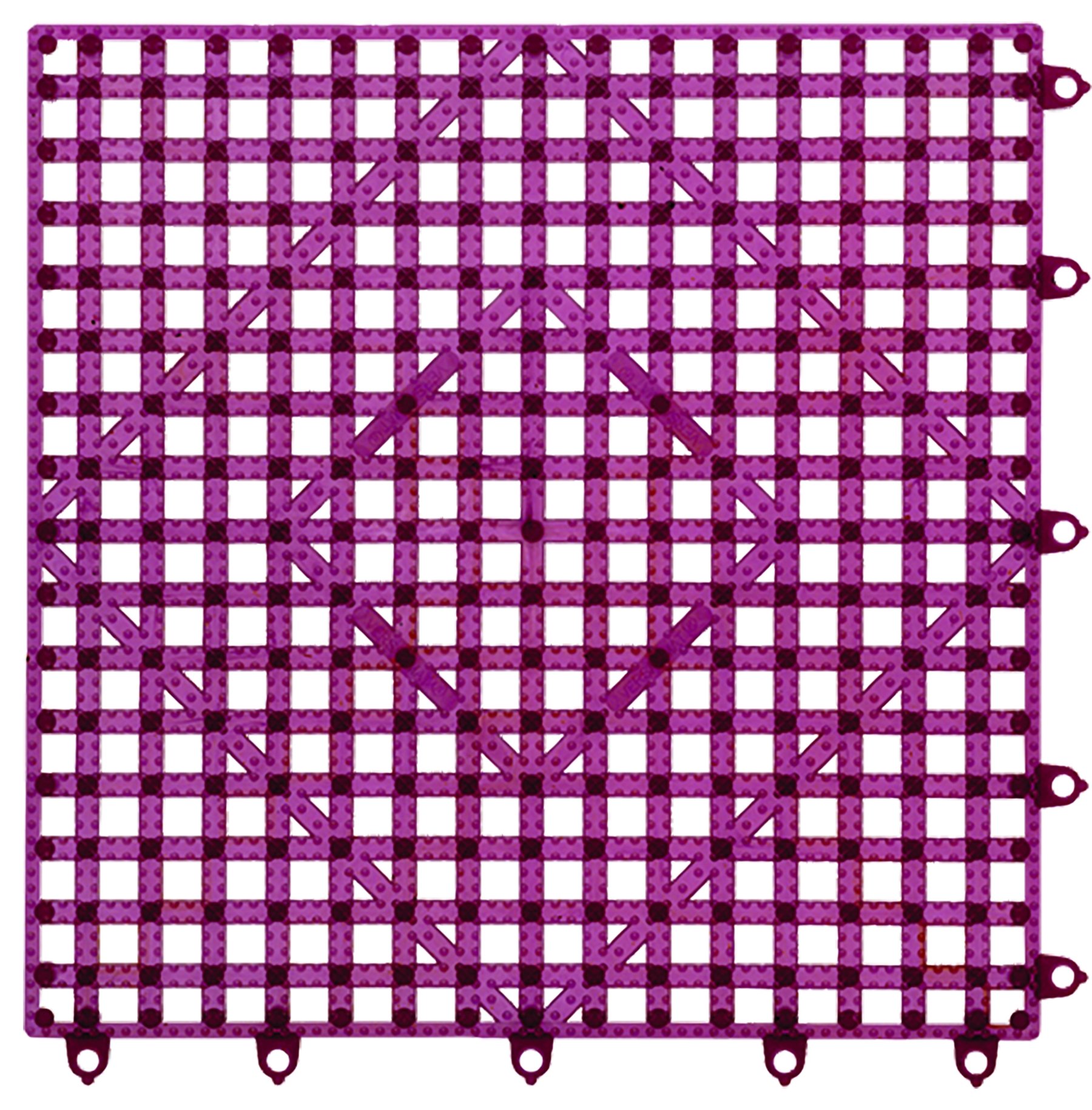 San Jamar VM5280 Versa-Mat Interlocking Bar Mat, 12" Length x 12" Width, Wine