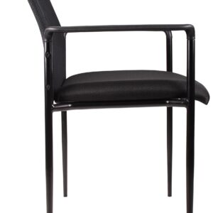 Boss Office Products Stackable Mesh Guest Chair in Black