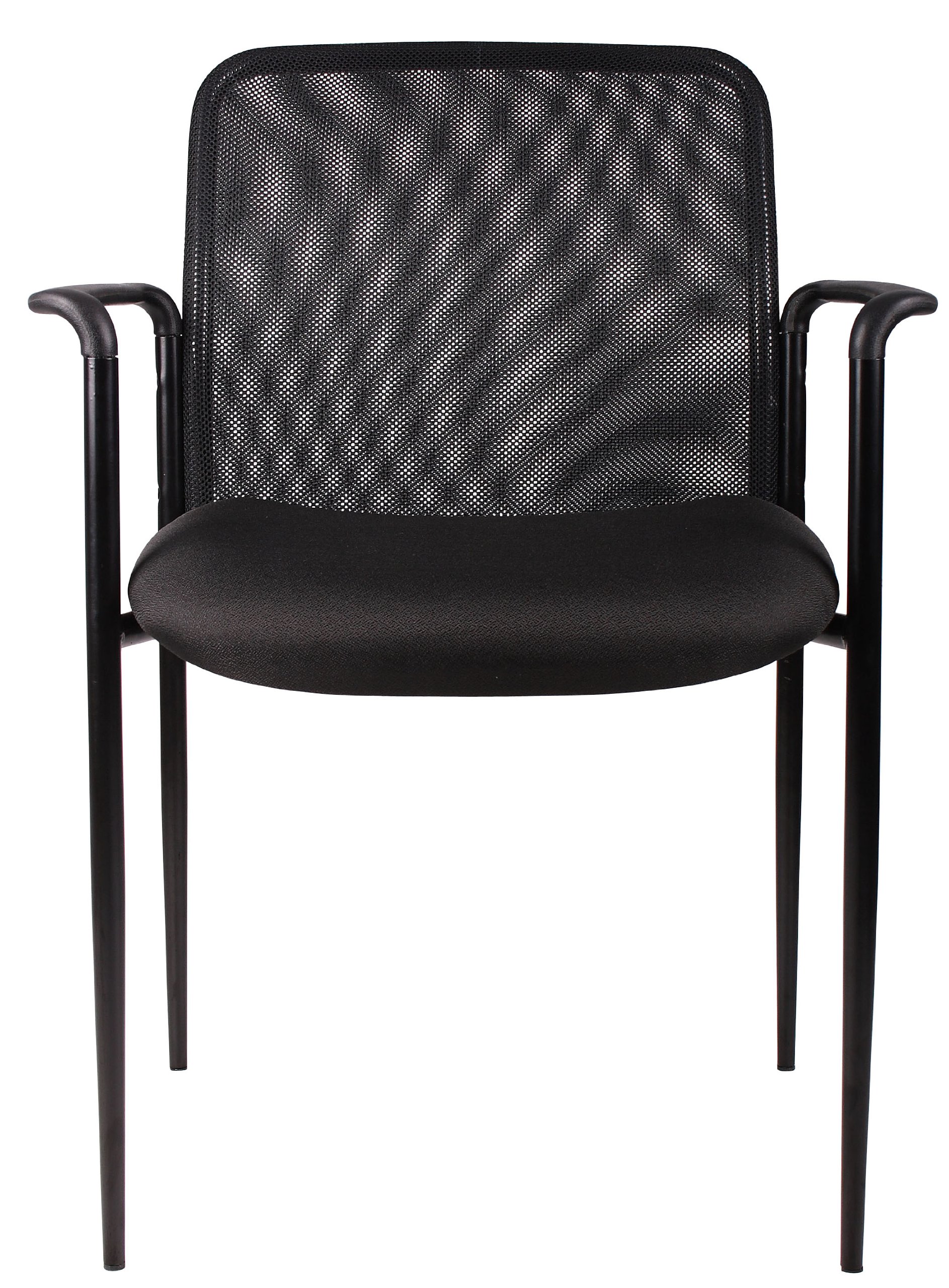 Boss Office Products Stackable Mesh Guest Chair in Black