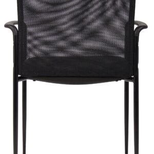 Boss Office Products Stackable Mesh Guest Chair in Black