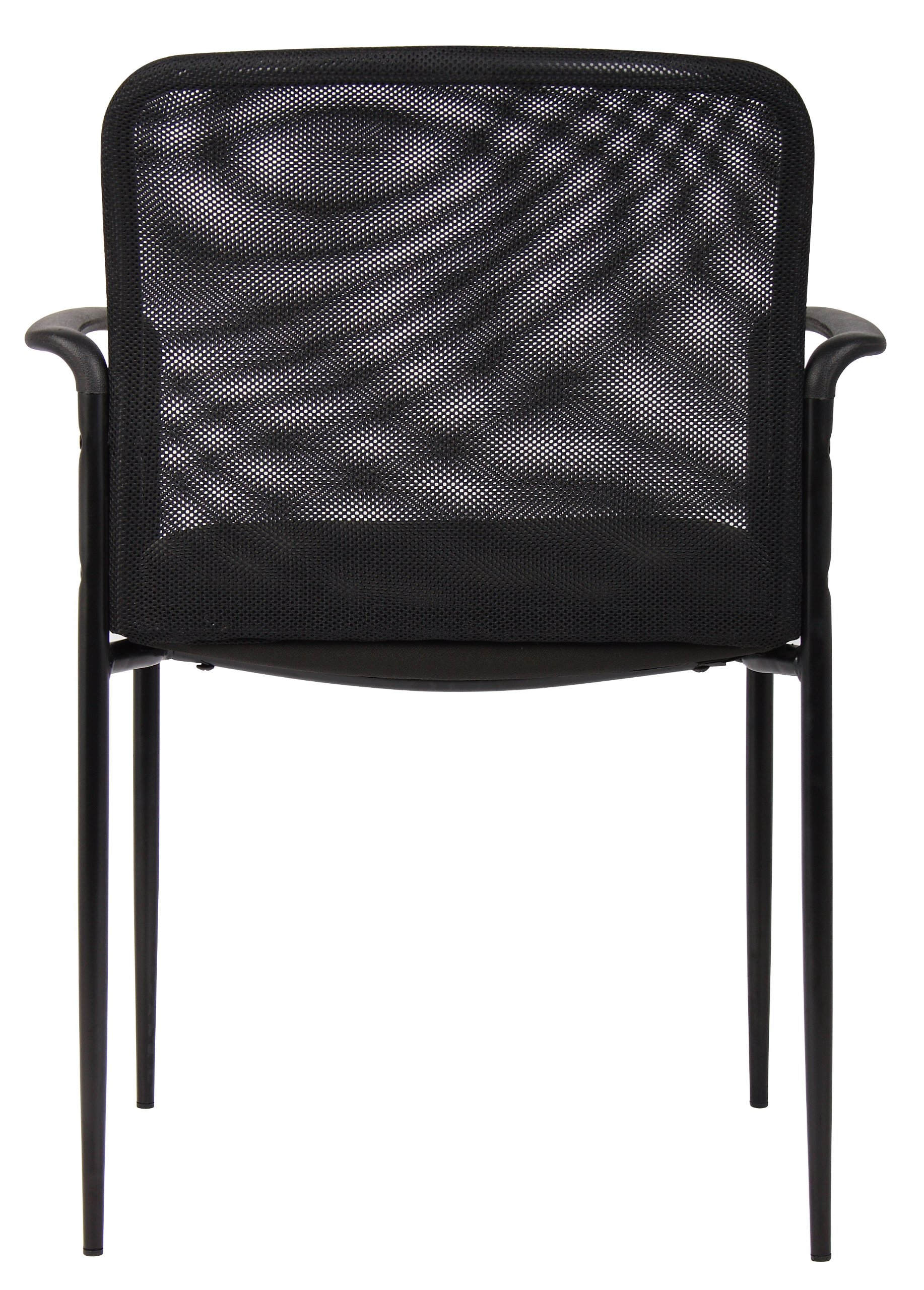 Boss Office Products Stackable Mesh Guest Chair in Black