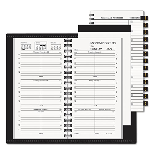 AT-A-GLANCE 70-008-05 Recycled Weekly Appt. Book with Memo Pad, Refillable, 3-1/4 x 6-1/4, Black, 2015