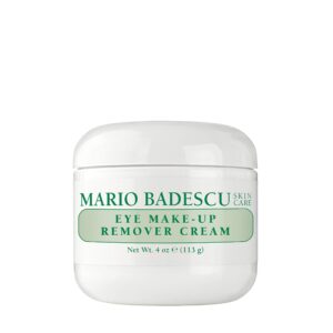 mario badescu eye makeup remover cream - gentle, non-irritating gel-cream waterproof liner and mascara remover - safe for contact lens wearer - vegan skin care makeup cleanser, 4 oz