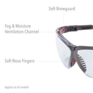 Honeywell Uvex by S3200 Genesis Safety Glasses with Uvextreme Anti-Fog Coating, Black Frame