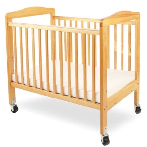 LA Baby Compact Non-Folding Wooden Window Crib, Natural