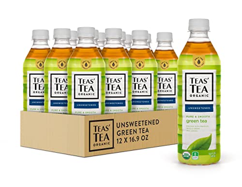 Teas' Tea Unsweetened Pure Green Tea, Organic, Sugar Free, 0 Calories, 16.9 Ounce (Pack of 12)