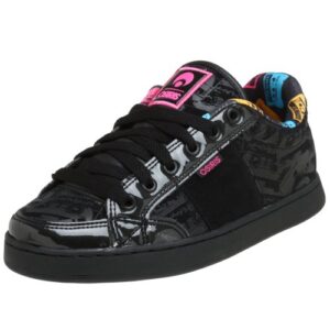 osiris women's aries sneaker,black/mixed tapes,5.5 m