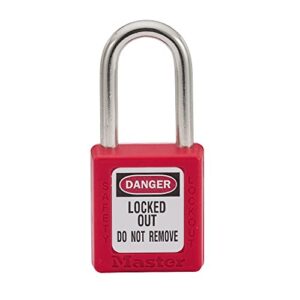 master lock 410red lockout tagout safety padlock with key