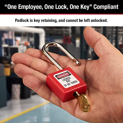 Master Lock 410RED Lockout Tagout Safety Padlock with Key