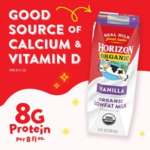 Horizon Organic Shelf-Stable Low Fat milk Boxes, Vanilla, 8 oz., 12 Pack