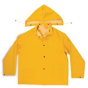 Custom Leathercraft mens Duty Clc 3 Piece Heavyweight Pvc Rain Suit Size X Large 872008, Yellow, X-Large US