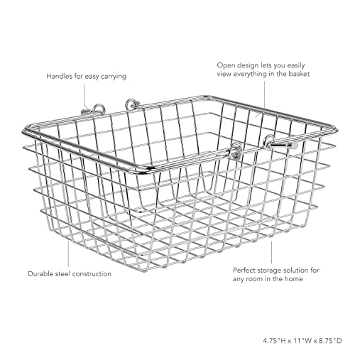 Spectrum Diversified Wire Storage Basket, Medium, Chrome (43270)