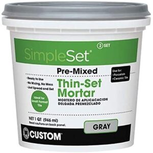 custom bldg products simpleset pre-mixed thin-set mortar 1 qt