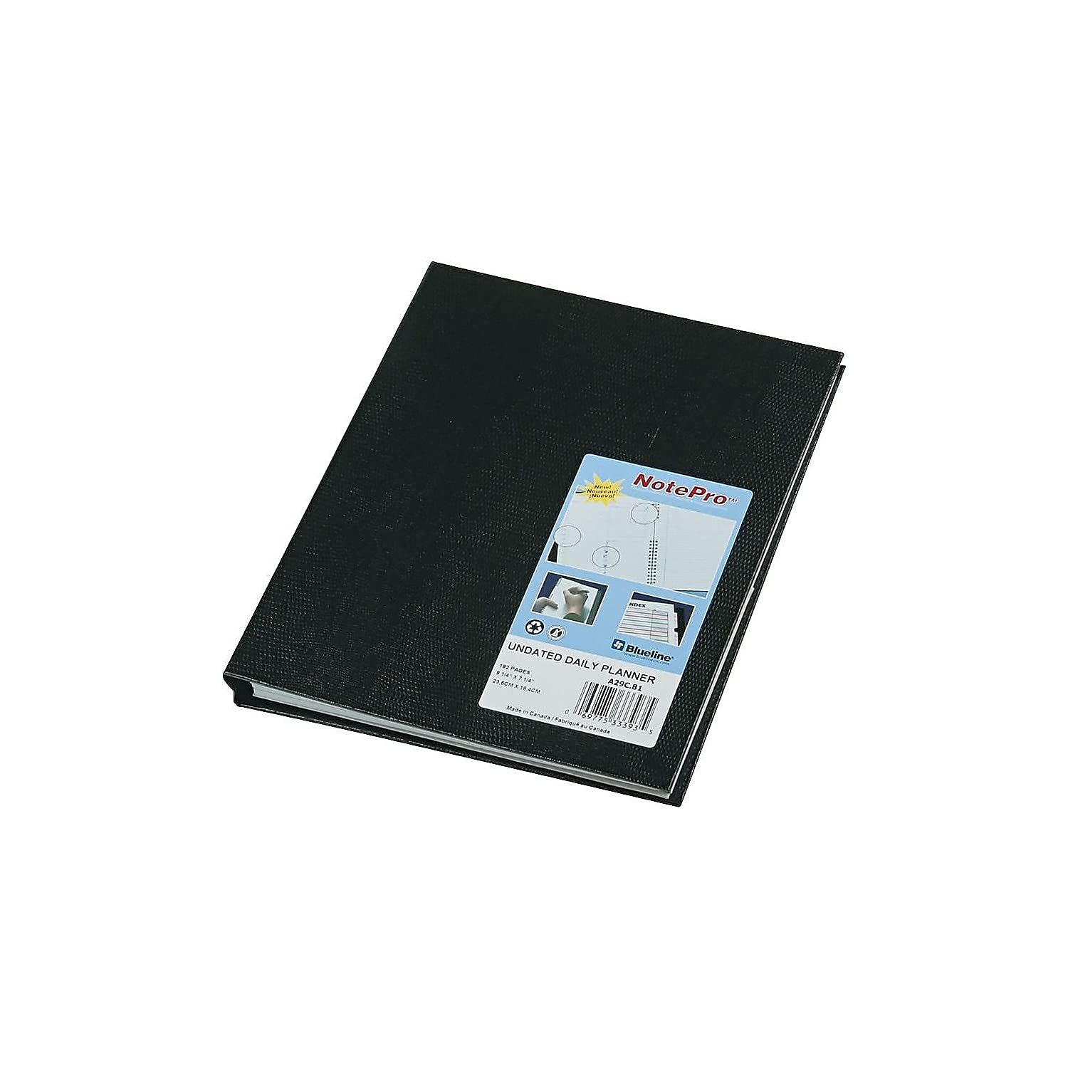 Blueline A29C81 NotePro Undated Daily Planner, 9-1/4 x 7-1/4, Black