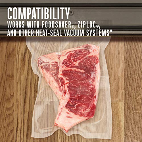 Weston Vacuum Sealer Bags, 2 Ply 3mm Thick, for NutriFresh, FoodSaver & Other Heat-Seal Systems, for Meal Prep and Sous Vide, BPA Free, 6" x 10" (Pint), 100 count, Clear