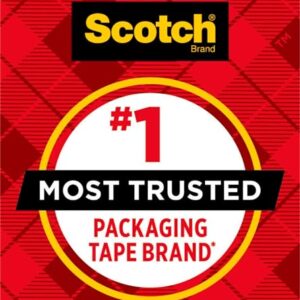 Scotch Heavy Duty Shipping Packing Tape, Clear, Shipping and Packaging Supplies, 1.88 in. x 54.6 yd., 2 Tape Rolls with 1 Dispenser