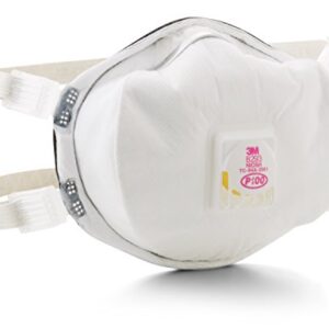 3M Disposable Particulate Cup Respirator 8293 P100 with Cool Flow Exhalation Valve, Adjustable Buckle Straps and Noseclip, Face Seal, Individually Packaged