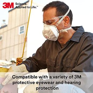 3M Disposable Particulate Cup Respirator 8293 P100 with Cool Flow Exhalation Valve, Adjustable Buckle Straps and Noseclip, Face Seal, Individually Packaged