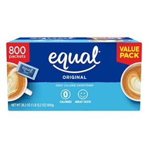 equal 0 calorie sweetener, sugar substitute, zero calorie sugar alternative sweetener packets, sugar alternative, 800 count