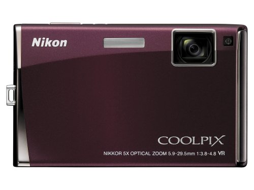 Nikon Coolpix S60 10MP Digital Camera with 5x Optical Vibration Reduction (VR) Zoom (Burgundy)