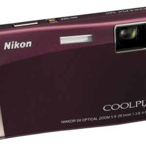 Nikon Coolpix S60 10MP Digital Camera with 5x Optical Vibration Reduction (VR) Zoom (Burgundy)