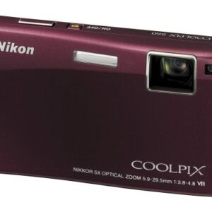 Nikon Coolpix S60 10MP Digital Camera with 5x Optical Vibration Reduction (VR) Zoom (Burgundy)