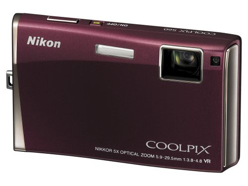 Nikon Coolpix S60 10MP Digital Camera with 5x Optical Vibration Reduction (VR) Zoom (Burgundy)