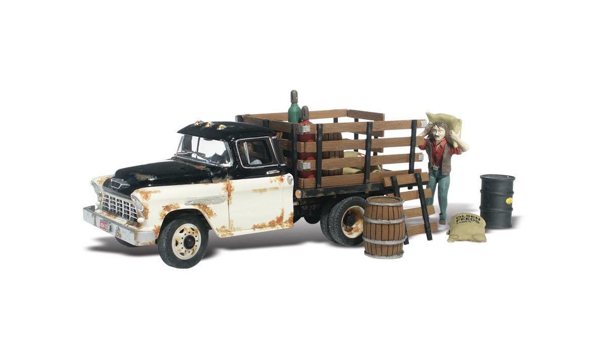 Henry's Haulin 1955 Chevy Truck w/Figure & Acc. N Scale Woodland